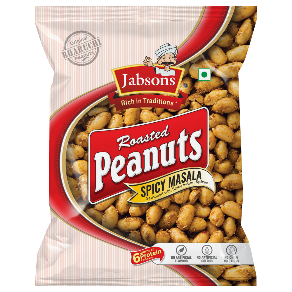Jabsons Roasted Peanuts Spicy Masala - 140g