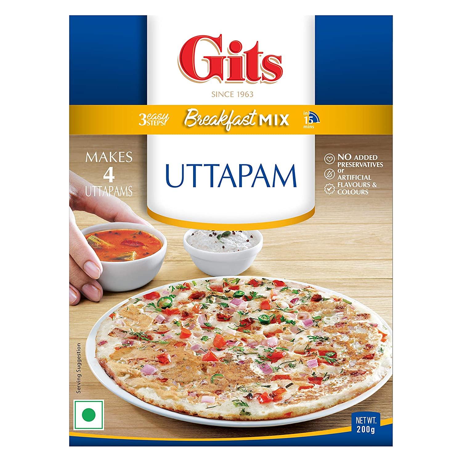 Gits - Uttappam Mix - (ready to cook savoury rice pan cake dry mix)